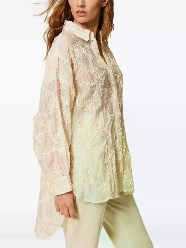 TWINSET Embroidered Cotton Muslin Shirt