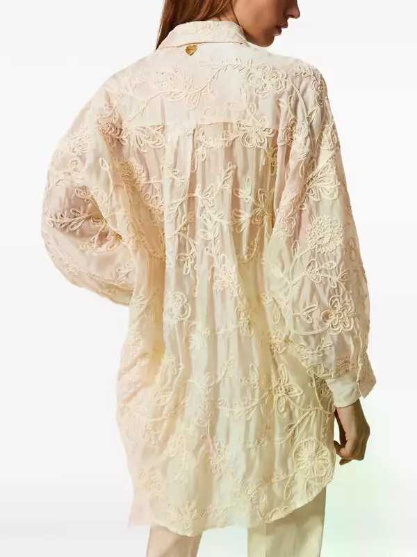 TWINSET Embroidered Cotton Muslin Shirt