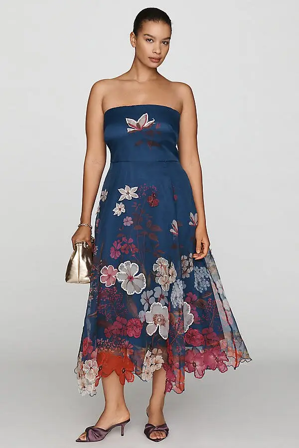 Maeve Floral Chiffon Midi Dress