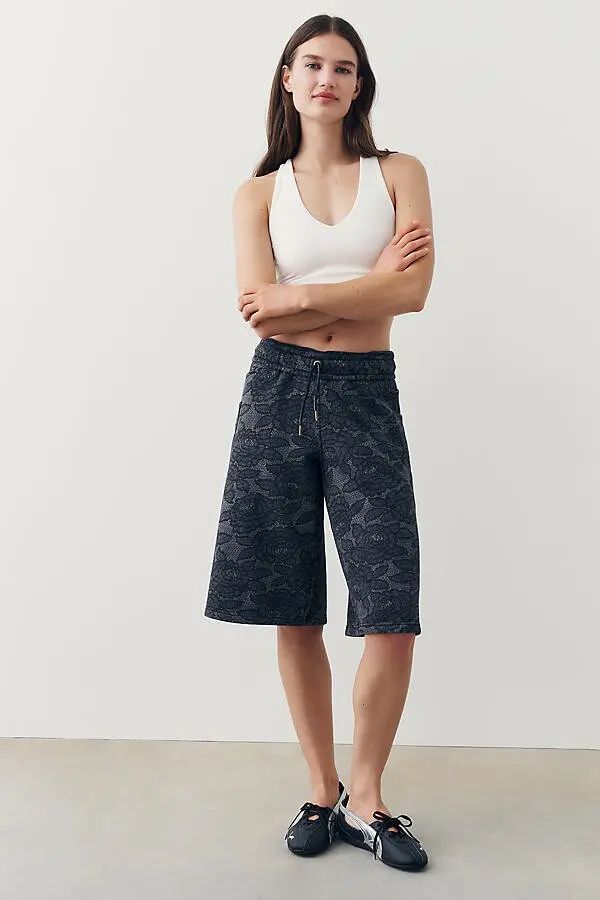 AFRM Conrad 100% Cotton Polka Dot Shorts - Black Lace