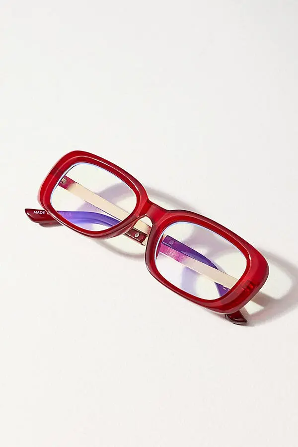 I-SEA Rectangle East-west Blue Light Readers - Cherry Red