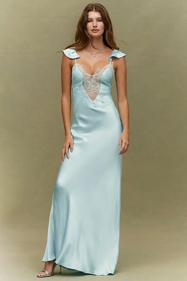 Bardot Ivy Lace Detail Maxi Dress - Aqua