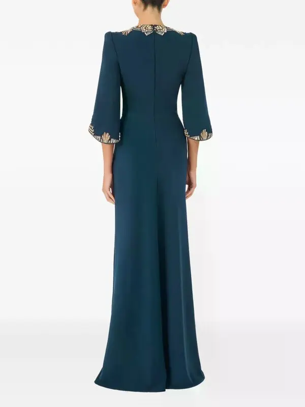 Jenny Packham Ice Cascade Embellished Gown - Blue