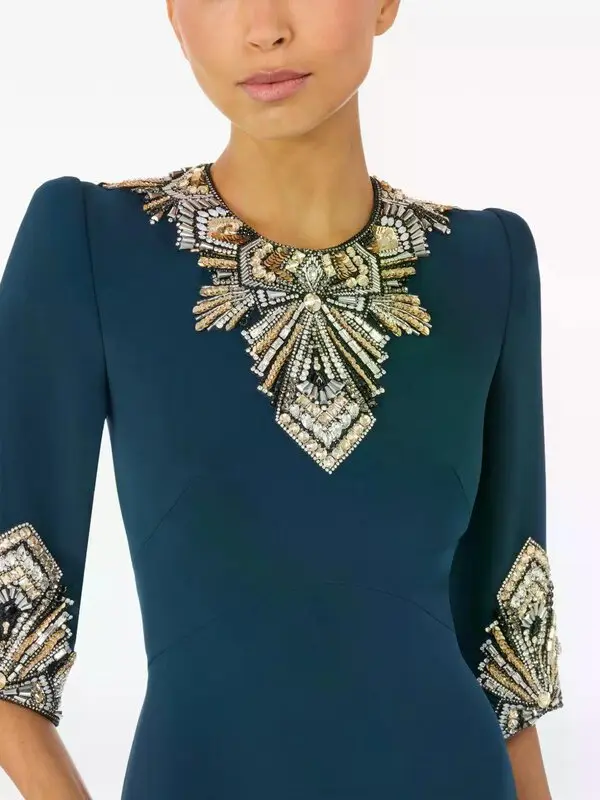 Jenny Packham Ice Cascade Embellished Gown - Blue