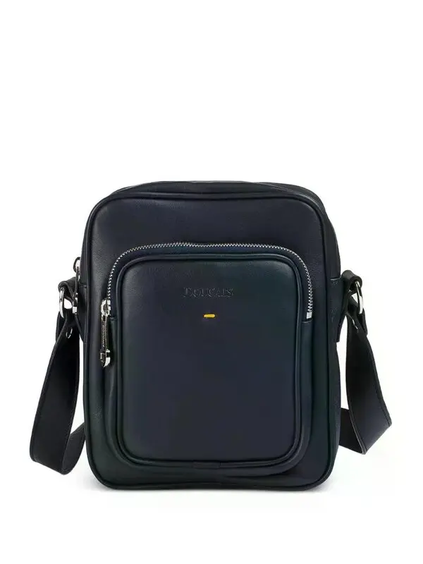 DOUCAL'S Leather Messenger Bag - Blue