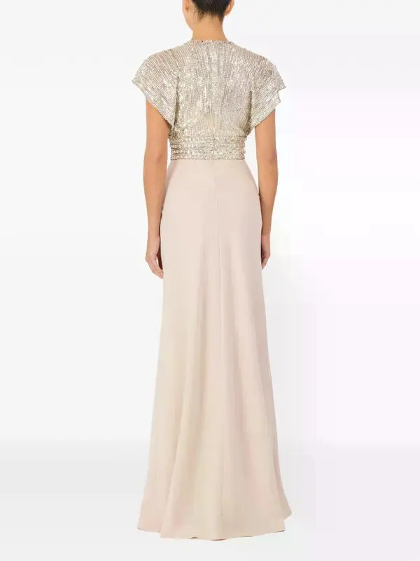 Jenny Packham Cary Sequin V-neck Dress