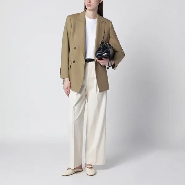 Max Mara Camel Wool-blend Double-breasted Jacket