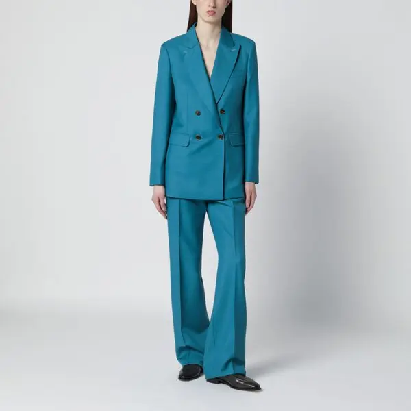 Max Mara Wool-blend Double-breasted Jacket - Light Blue