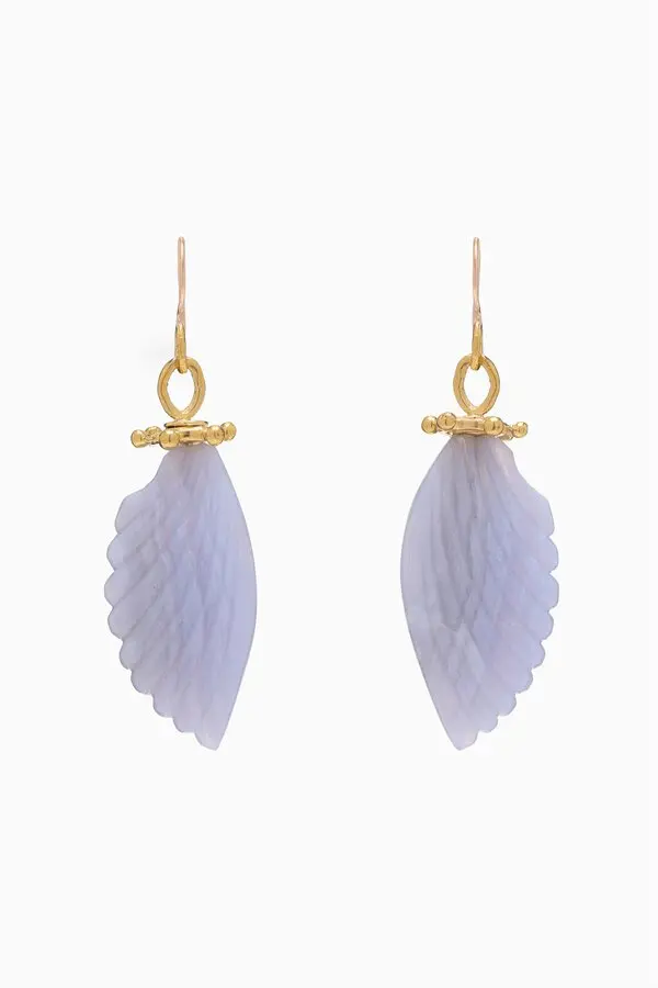 Ulla Johnson Small Wing Stone Drop Earring - Blue Agate
