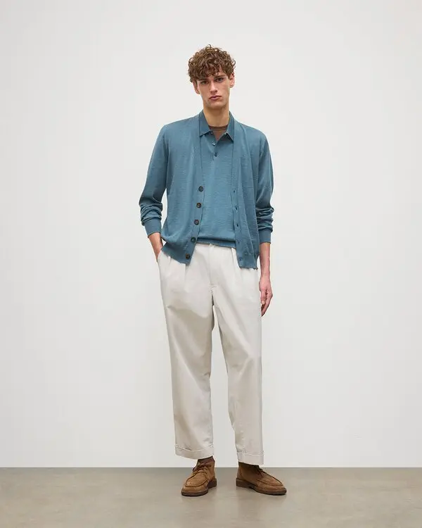 Johnstons Of Elgin Forsyth Superfine Cashmere Cardigan - Blue