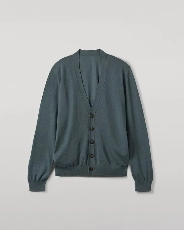 Johnstons Of Elgin Forsyth Superfine Cashmere Cardigan - Blue