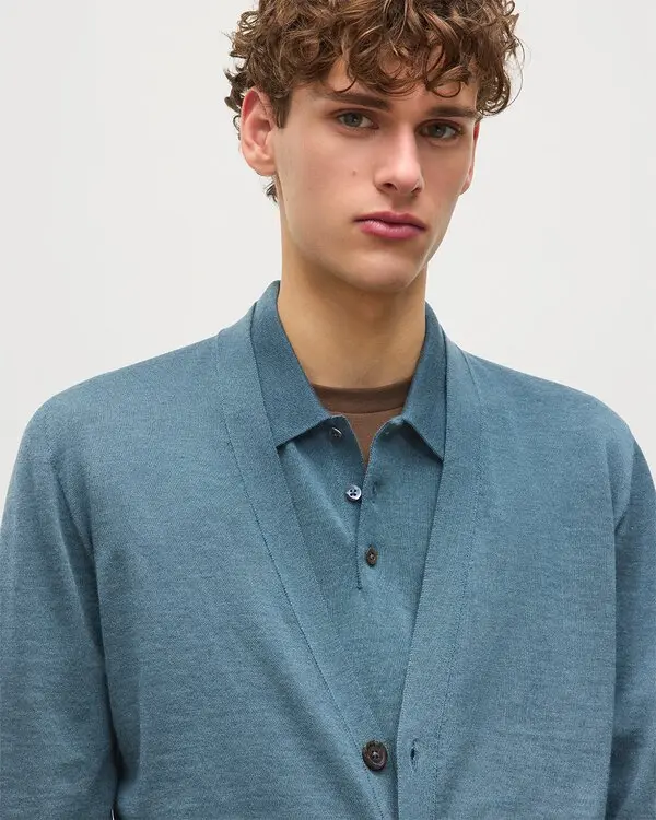 Johnstons Of Elgin Forsyth Superfine Cashmere Cardigan - Blue