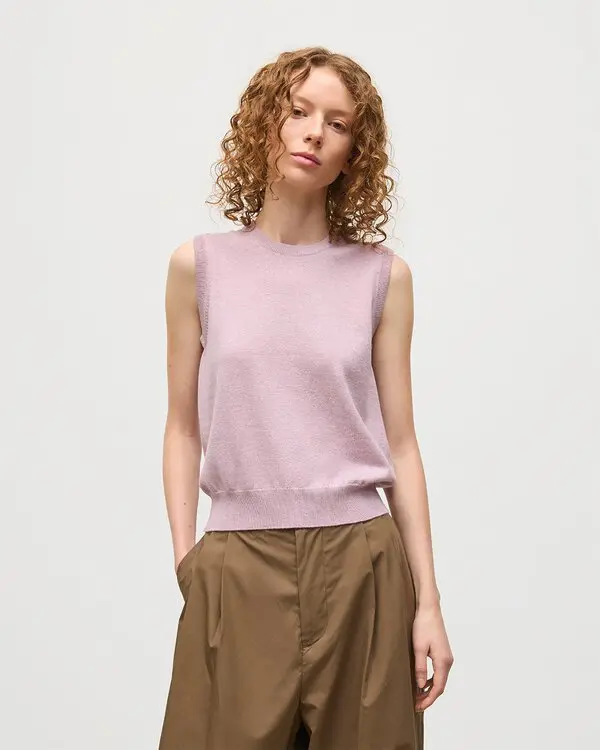 Johnstons Of Elgin Iris Classic Cashmere Tank - Pink