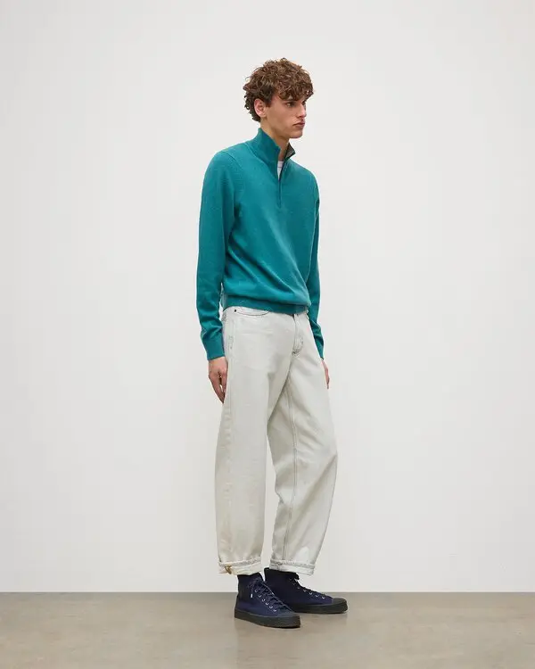 Johnstons Of Elgin Cashmere Half Zip Jumper - Green