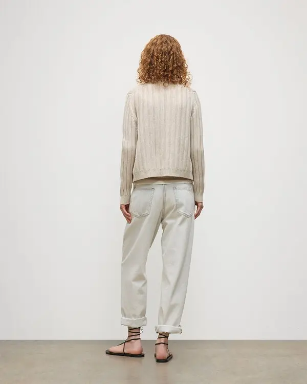 Johnstons Of Elgin Lecht Cashmere Crew Cardigan - Natural
