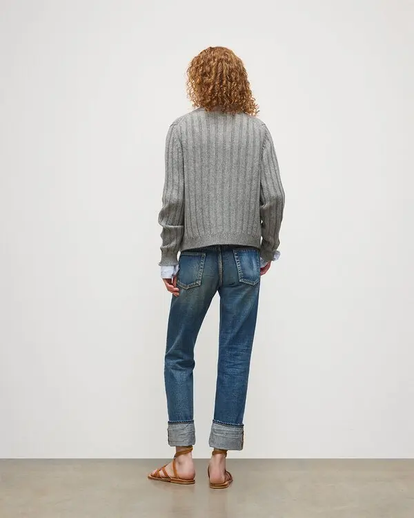 Johnstons Of Elgin Lecht Cashmere Crew Cardigan - Grey