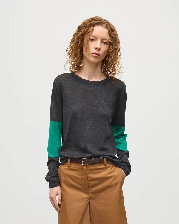 Johnstons Of Elgin Euna & Green Superfine Cashmere T-shirt - Grey