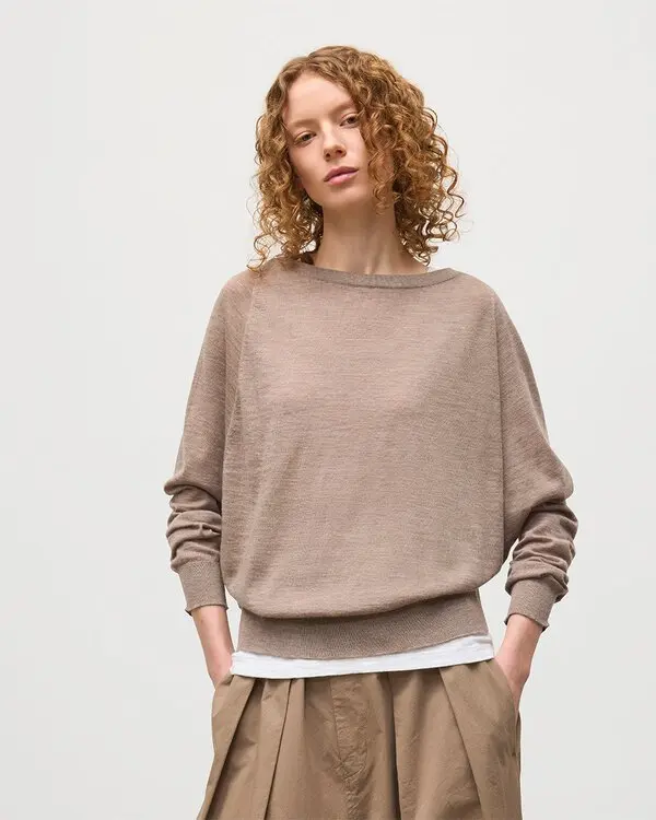 Johnstons Of Elgin Finola Superfine Cashmere Jumper - Brown