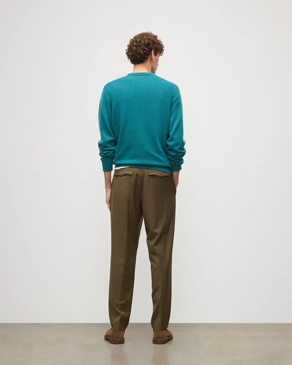 Johnstons Of Elgin Rory Classic Cashmere Crew Jumper - Green