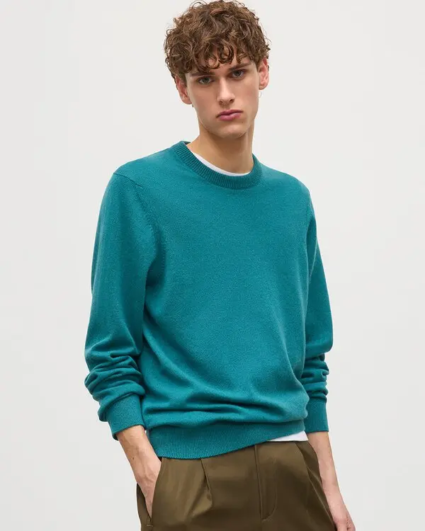 Johnstons Of Elgin Rory Classic Cashmere Crew Jumper - Green