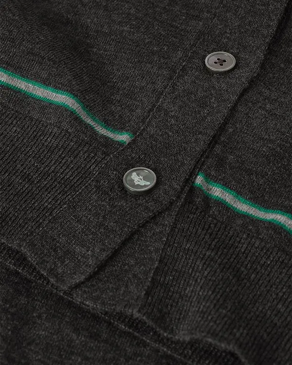 Johnstons Of Elgin Brae Merino Wool Cardigan - Grey