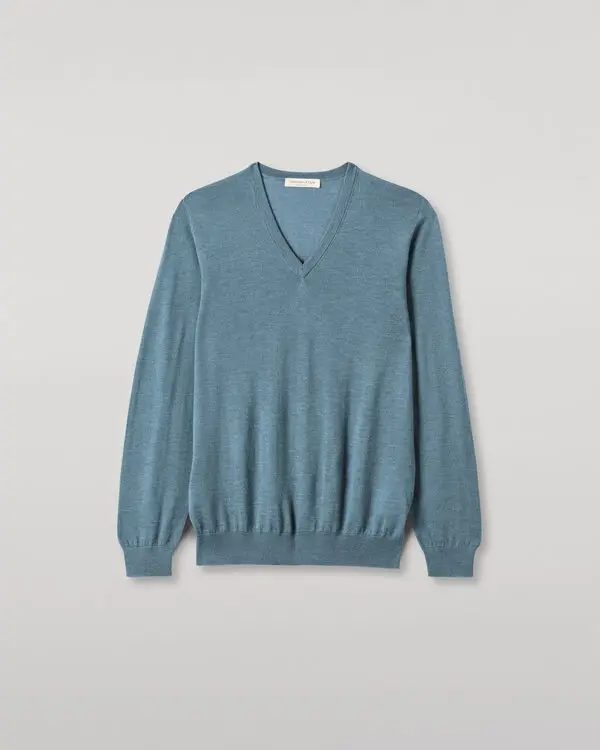 Johnstons Of Elgin Fin Cashmere Jumper - Blue