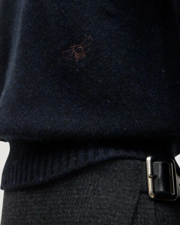 Johnstons Of Elgin Cairn Donegal Cashmere Jumper - Blue