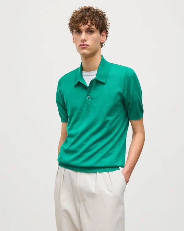 Johnstons Of Elgin Fin Bright Uperfine Cahmere Polo Hirt