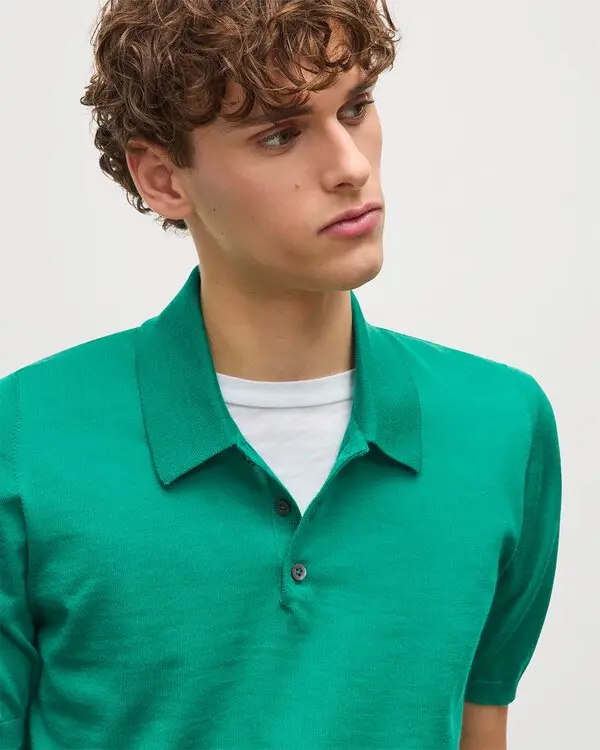 Johnstons Of Elgin Fin Bright Uperfine Cahmere Polo Hirt