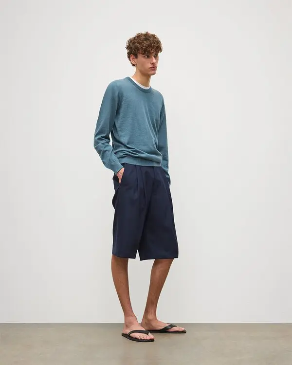 Johnstons Of Elgin Fin Superfine Cashmere Jumper - Blue