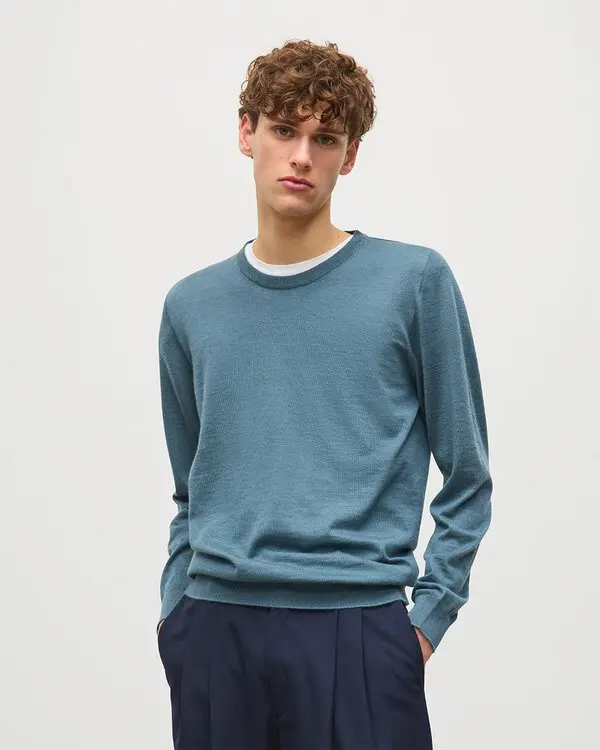 Johnstons Of Elgin Fin Superfine Cashmere Jumper - Blue