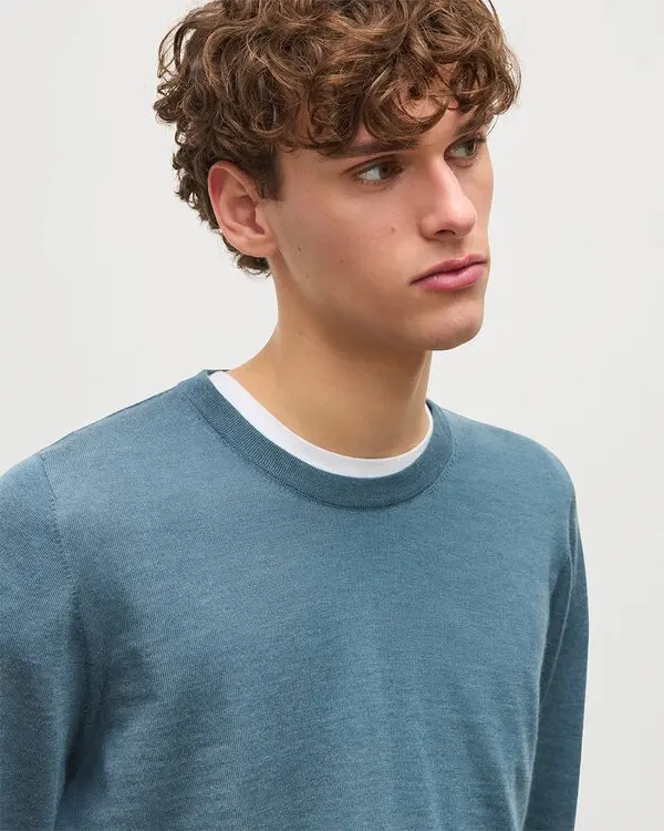 Johnstons Of Elgin Fin Superfine Cashmere Jumper - Blue