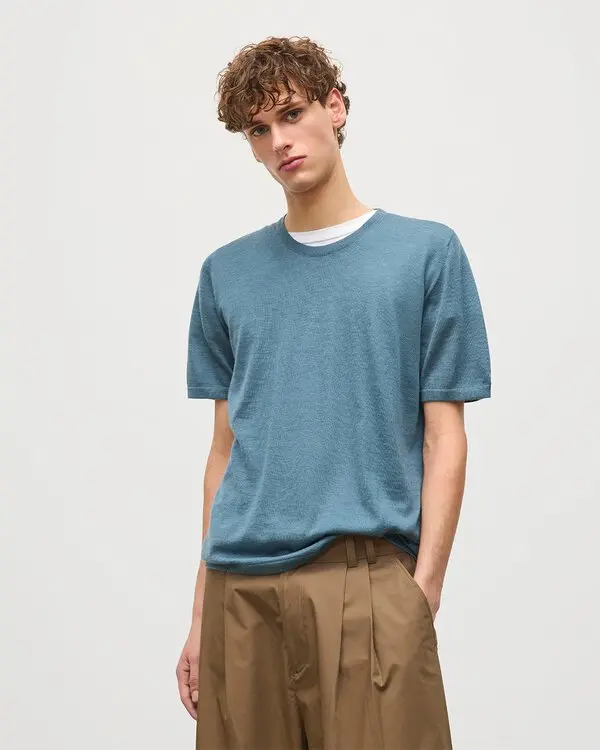 Johnstons Of Elgin Boyd Superfine Cashmere T-shirt - Blue