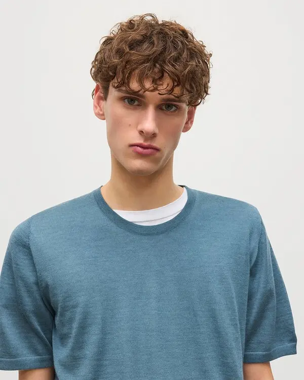 Johnstons Of Elgin Boyd Superfine Cashmere T-shirt - Blue