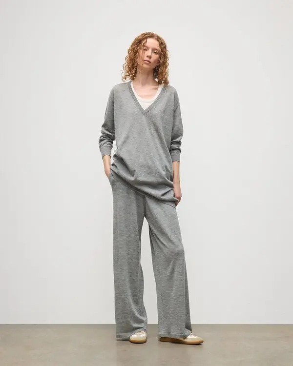 Johnstons Of Elgin Elise Long Superfine Cashmere Jumper - Grey