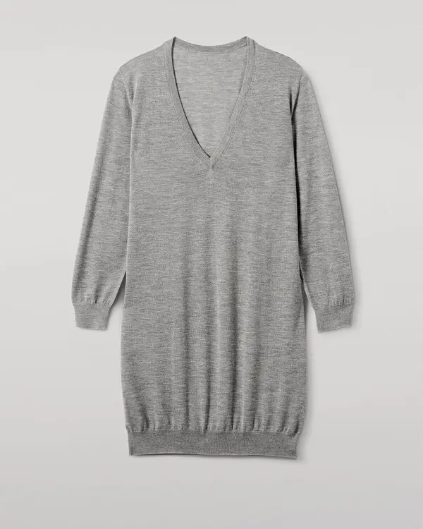 Johnstons Of Elgin Elise Long Superfine Cashmere Jumper - Grey