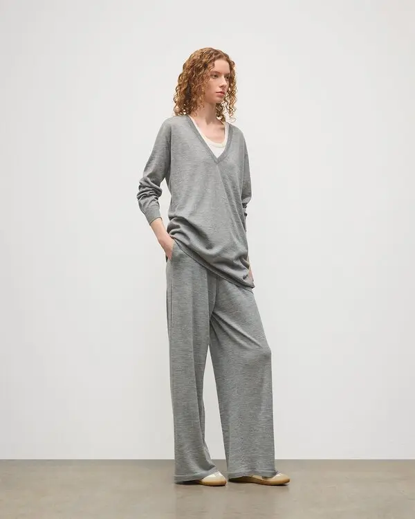 Johnstons Of Elgin Elise Long Superfine Cashmere Jumper - Grey