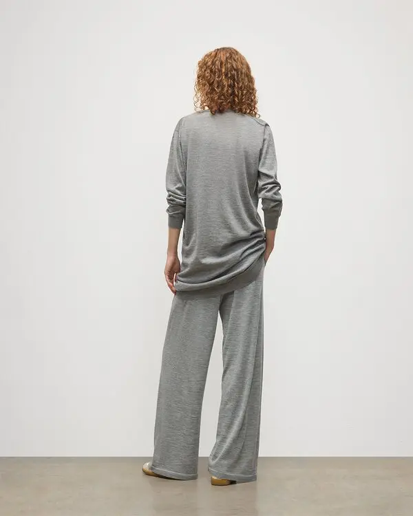 Johnstons Of Elgin Elise Long Superfine Cashmere Jumper - Grey