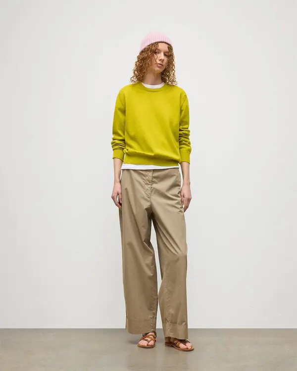 Johnstons Of Elgin Lunan Classic Crew Jumper - Yellow