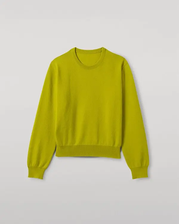 Johnstons Of Elgin Lunan Classic Crew Jumper - Yellow