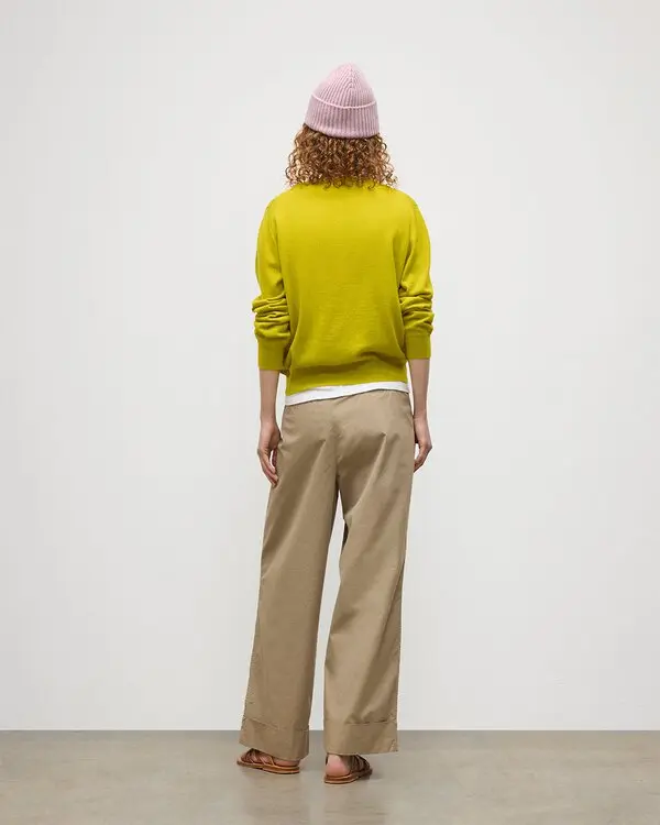 Johnstons Of Elgin Lunan Classic Crew Jumper - Yellow