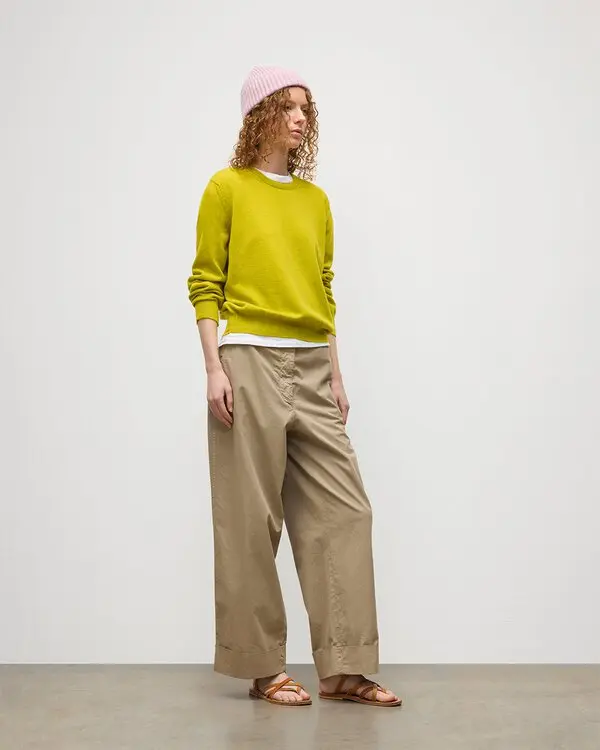 Johnstons Of Elgin Lunan Classic Crew Jumper - Yellow