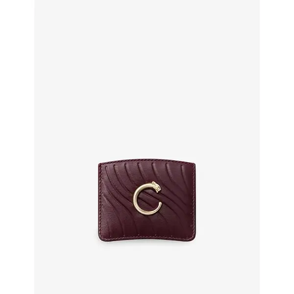 CARTIER Panthère C De Simple Leather Card Holder - Grape
