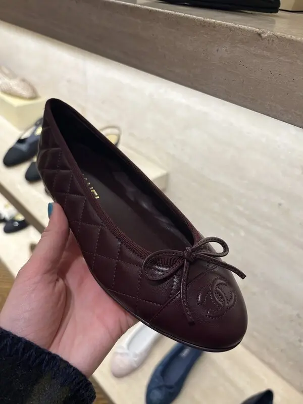 Chanel Maroon Quilted Flat - Burgundy