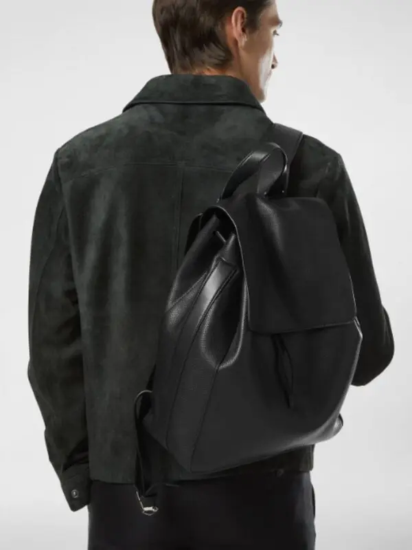 TOM FORD Grain Leather Flap Backpack - Black