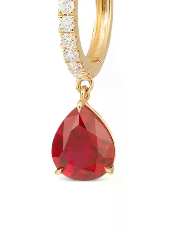 PERSEE 18k Yellow Iris Ruby And Diamond Single Earring