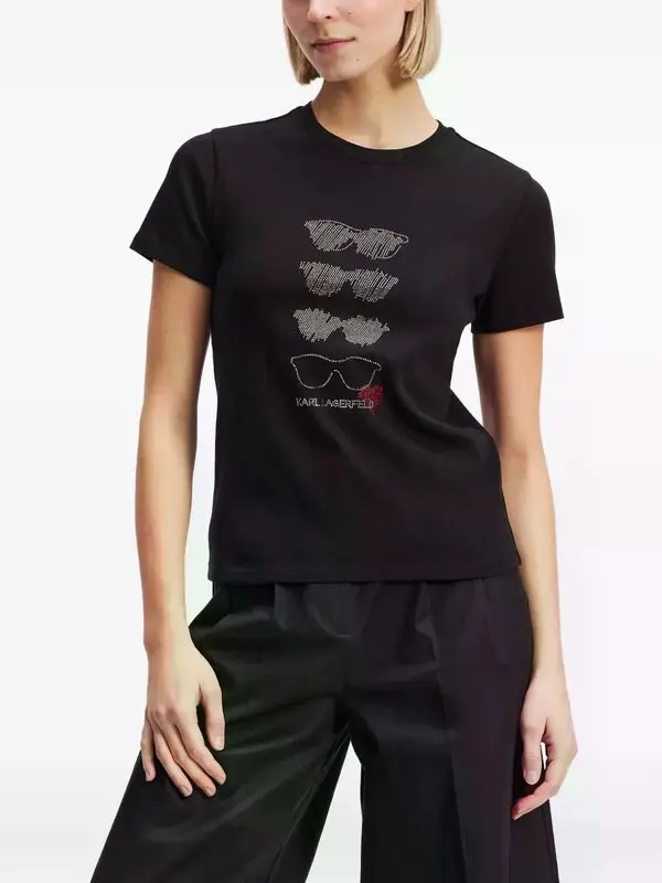 Karl Lagerfeld Rhinestone Sunglasses T-shirt