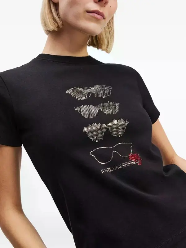 Karl Lagerfeld Rhinestone Sunglasses T-shirt