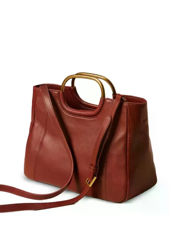 TWINSET Embossed-logo Leather Tote