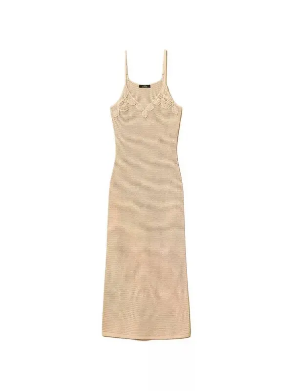 TWINSET Floral-appliqué Dress - Neutrals